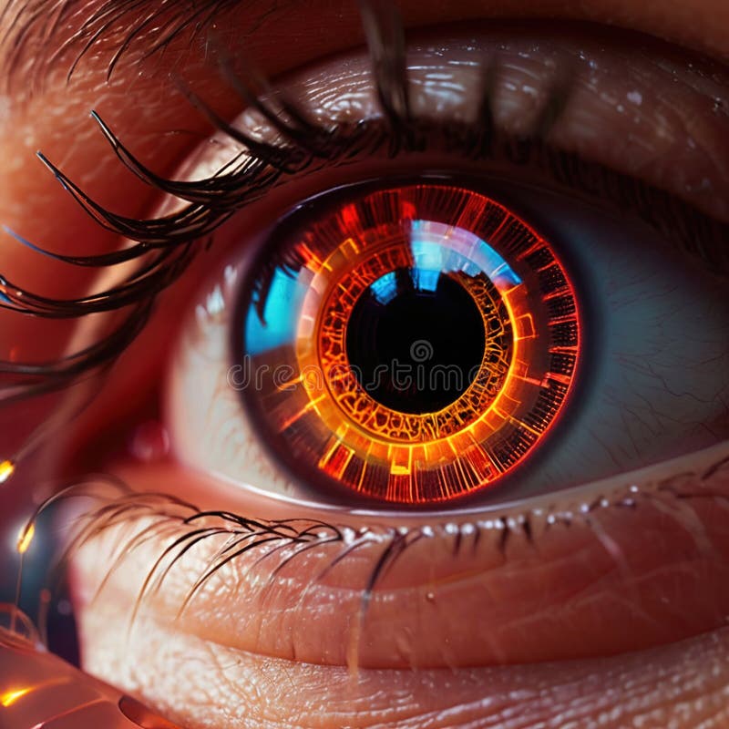 Closeup of Eye with Retinal Scan for Optical Cybersecurity Login ...