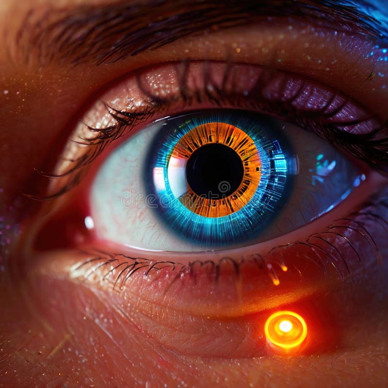 Closeup of Eye with Retinal Scan for Optical Cybersecurity Login ...