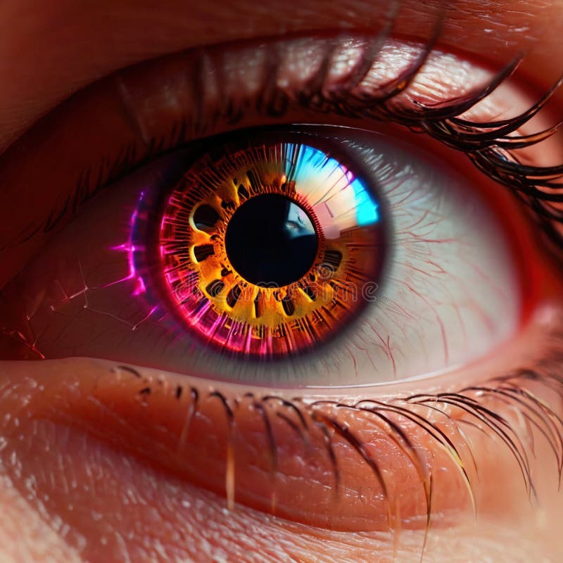 Closeup of Eye with Retinal Scan for Optical Cybersecurity Login ...