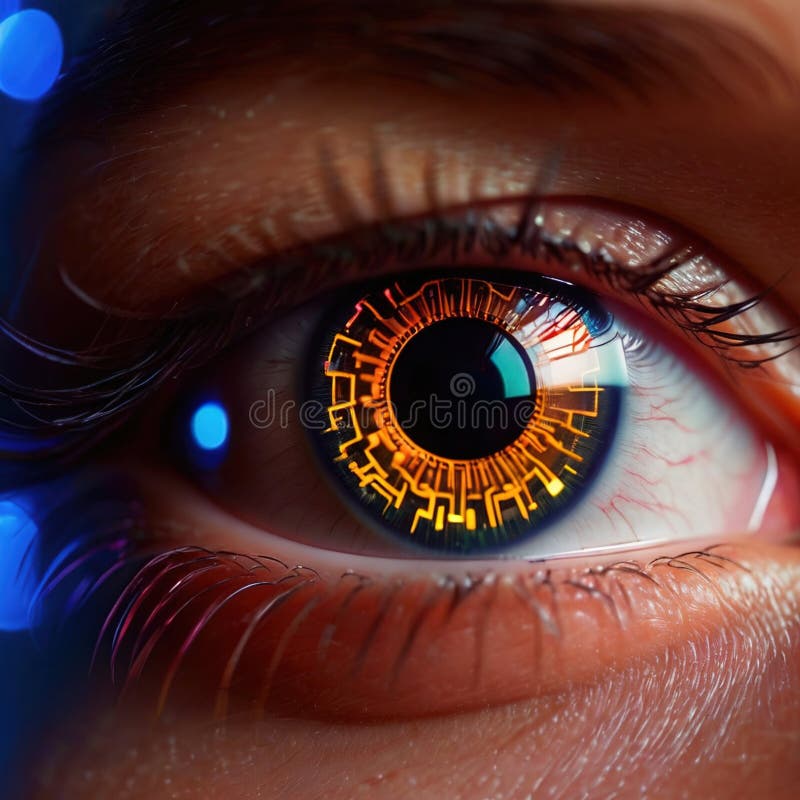 Closeup of Eye with Retinal Scan for Optical Cybersecurity Login ...