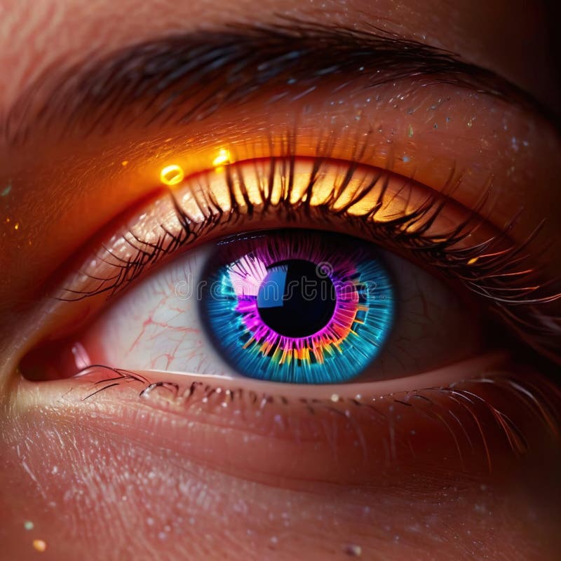 Closeup of Eye with Retinal Scan for Optical Cybersecurity Login ...