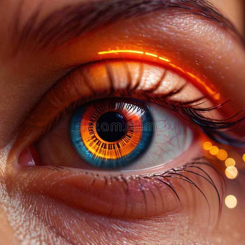 Closeup of Eye with Retinal Scan for Optical Cybersecurity Login ...