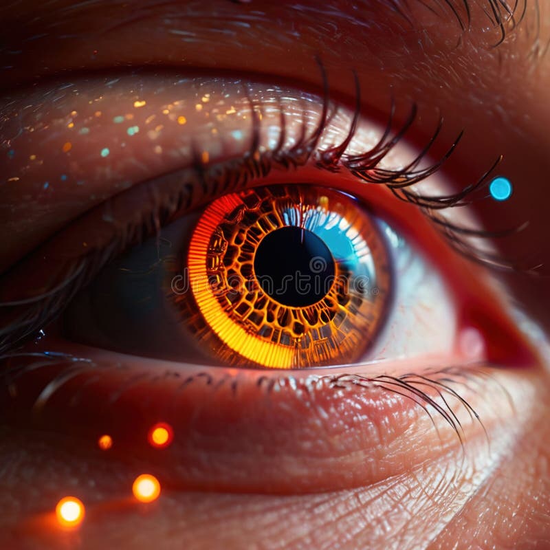 Closeup of Eye with Retinal Scan for Optical Cybersecurity Login ...
