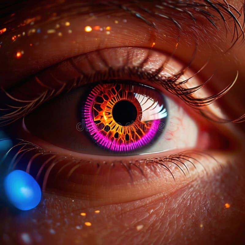 Closeup of Eye with Retinal Scan for Optical Cybersecurity Login ...