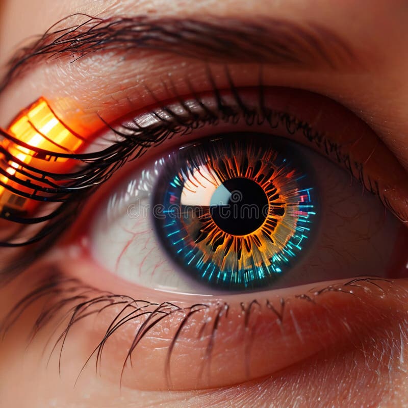 Closeup of Eye with Retinal Scan for Optical Cybersecurity Login ...