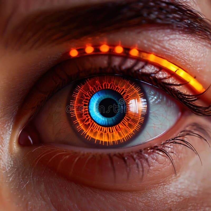 Closeup of Eye with Retinal Scan for Optical Cybersecurity Login ...