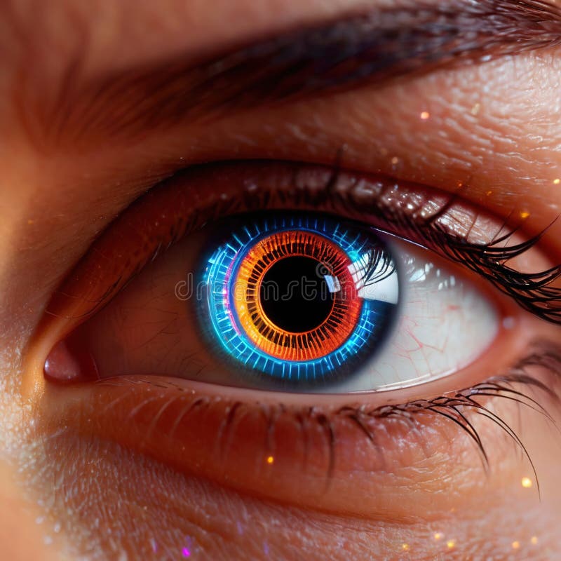 Closeup of Eye with Retinal Scan for Optical Cybersecurity Login ...