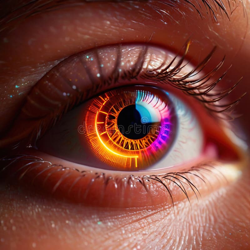 Closeup of Eye with Retinal Scan for Optical Cybersecurity Login ...