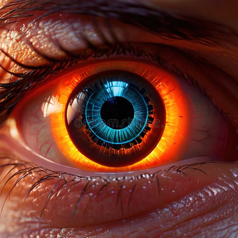 Closeup of Eye with Retinal Scan for Optical Cybersecurity Login ...
