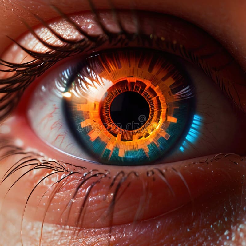 Closeup of Eye with Retinal Scan for Optical Cybersecurity Login ...