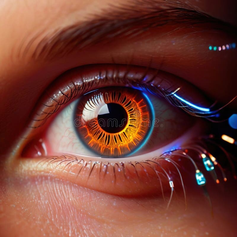 Closeup of Eye with Retinal Scan for Optical Cybersecurity Login ...