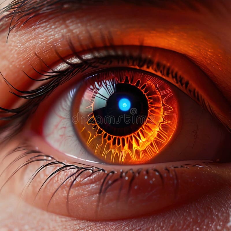 Closeup of Eye with Retinal Scan for Optical Cybersecurity Login ...