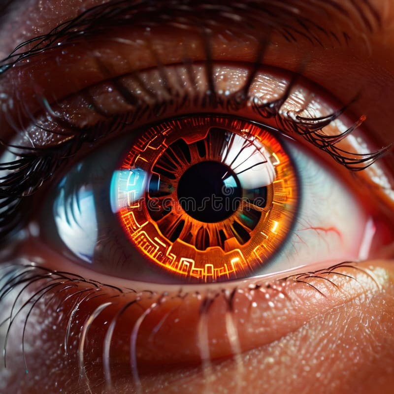 Closeup of Eye with Retinal Scan for Optical Cybersecurity Login ...