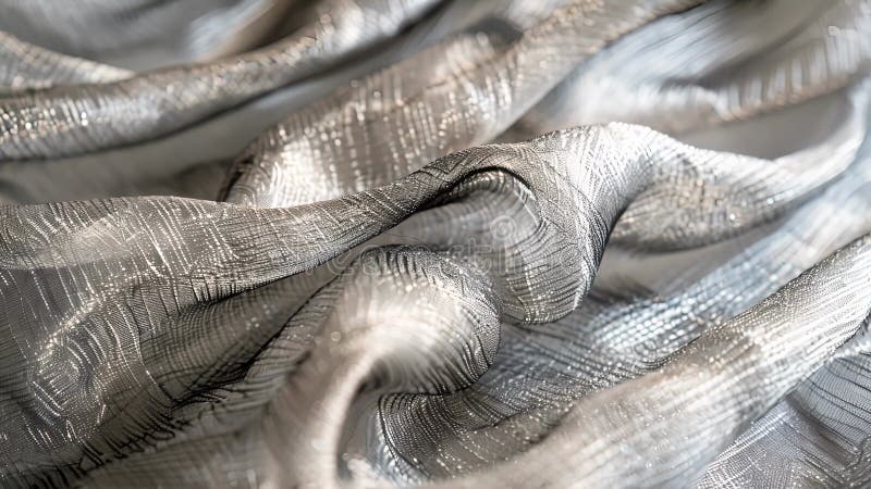 Closeup of the Fabric Reveals a Mesmerizing Array of Silver and Gray ...