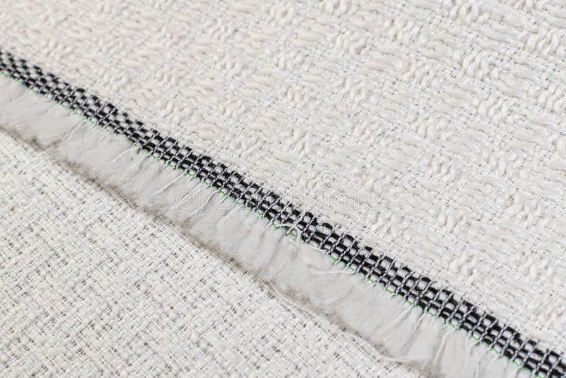 Closeup Fabric Texture in White Color. Strip White Fabric Design or ...