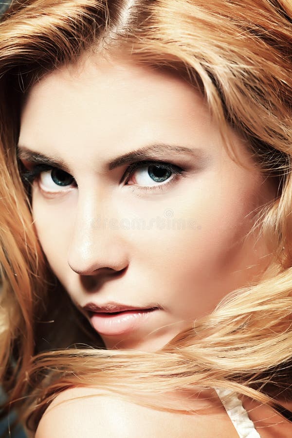 Closeup face stock photo. Image of blonde, portrait, lips - 26415028