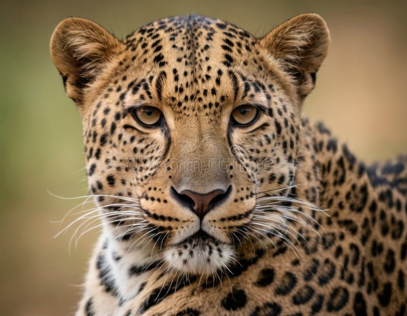 African Leopard Looking at the Camera. Stock Illustration ...