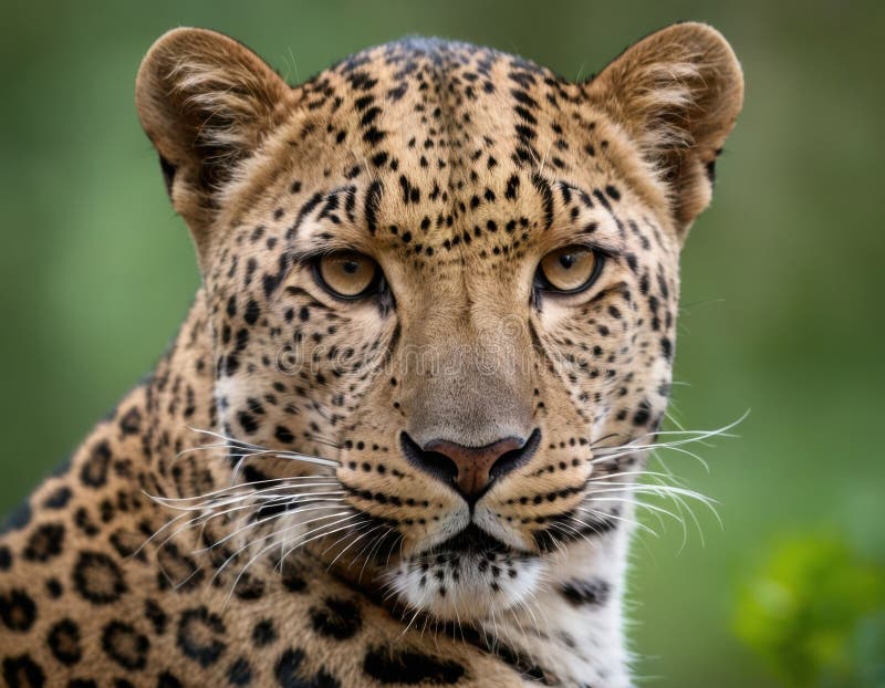 African Leopard Looking at the Camera. Stock Illustration ...