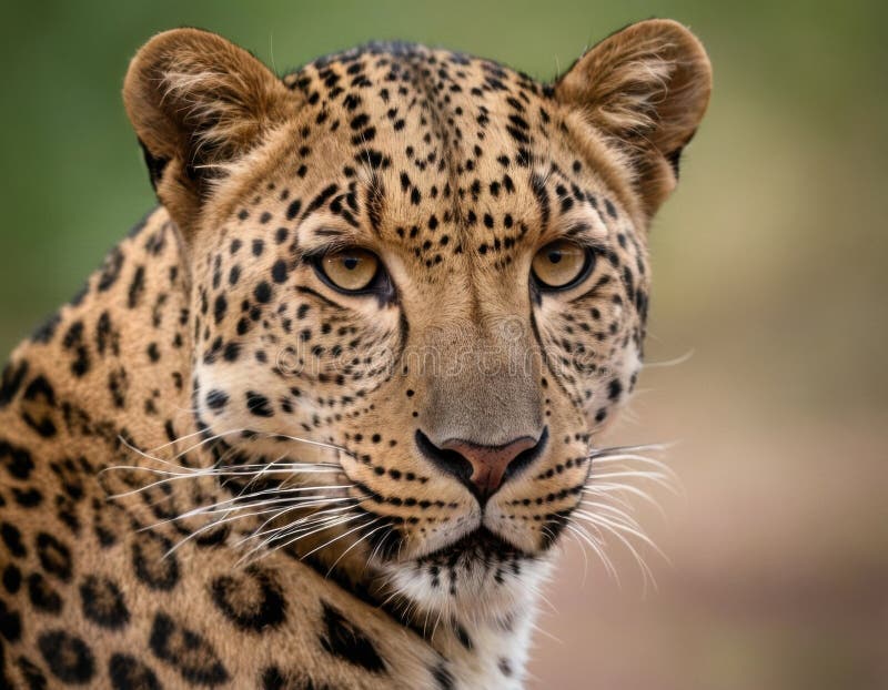 African Leopard Looking at the Camera. Stock Illustration ...