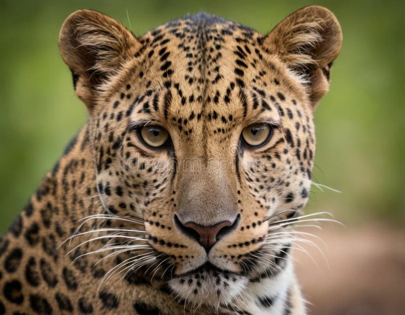 African Leopard Looking at the Camera. Stock Illustration ...