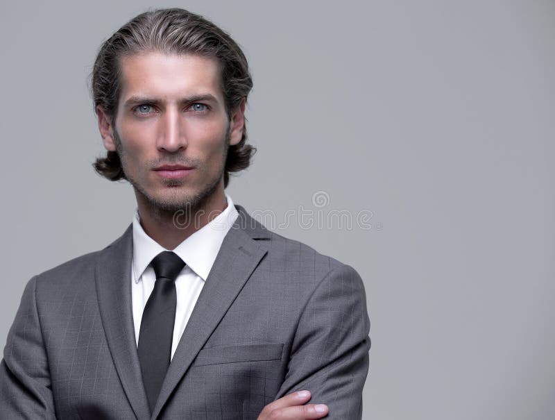 Face of Confident Young Businessman Stock Photo - Image of blue ...