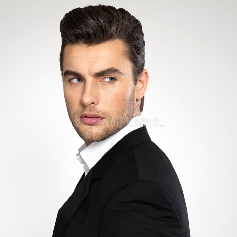 Closeup Face of a Fashion Businessman in Suit Stock Image - Image of ...