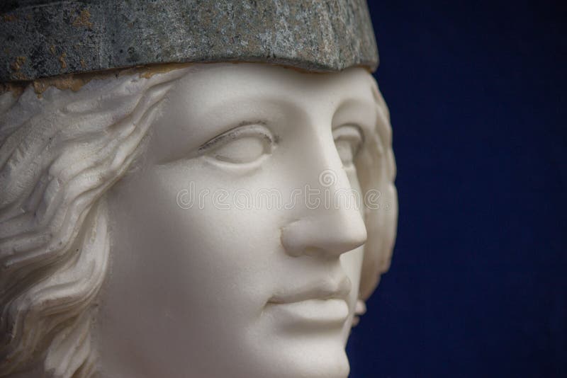 Closeup of a Face of a Marble Statue Stock Image - Image of young ...