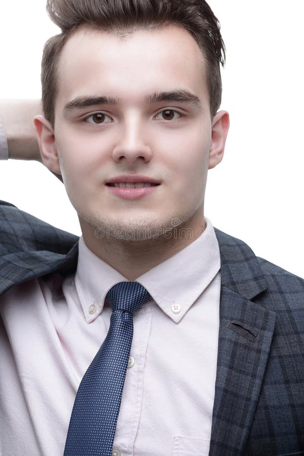 Closeup of Face of Young Employee Stock Image - Image of male ...