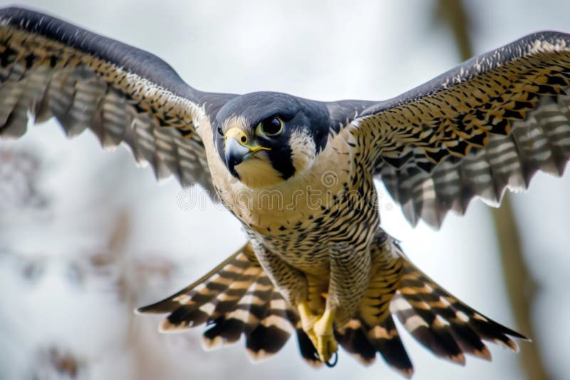 Closeup of Falcons Wings Spread Midflight Stock Photo - Image of raptor ...