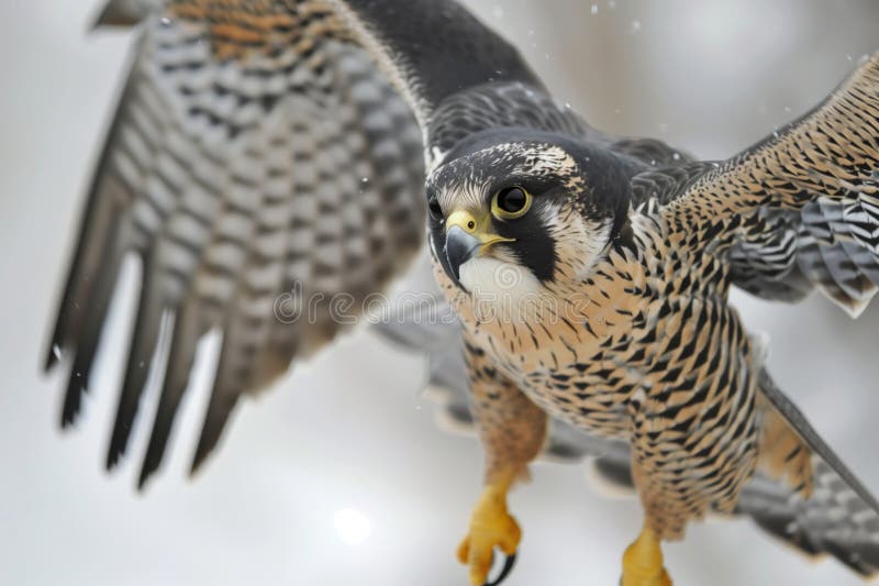 Closeup of Falcons Wings Spread Midflight Stock Image - Image of motion ...