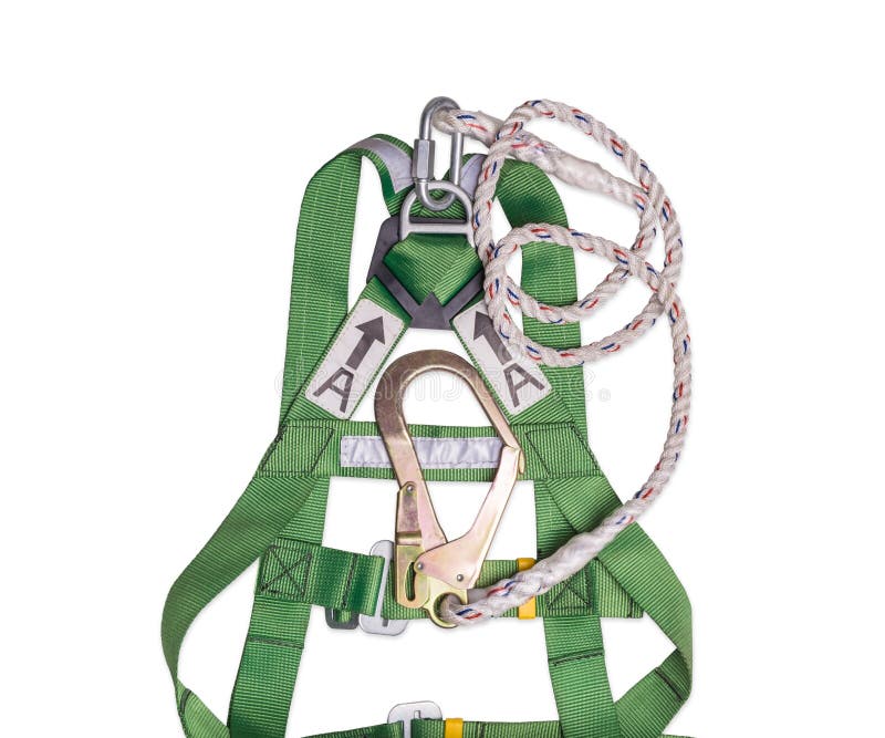 Closeup Fall Protection Hook Harness and Lanyard for Work at Heights ...