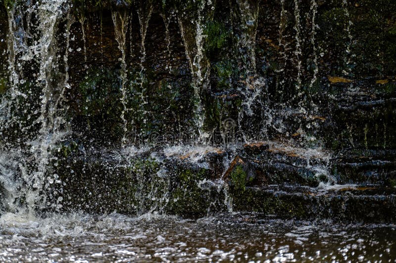 Closeup of Falling and Splashing Streams of Water, Ivande Waterfall ...