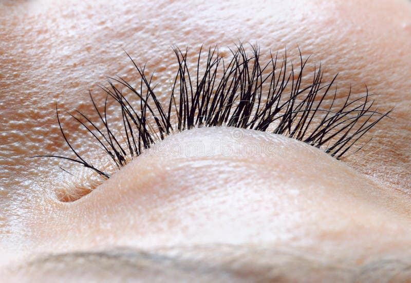 Closeup of Female Closed Eye Stock Image - Image of girl, face: 13928557