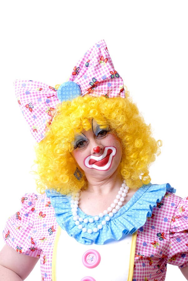 Closeup of Female Clown stock photo. Image of isolated - 1578168