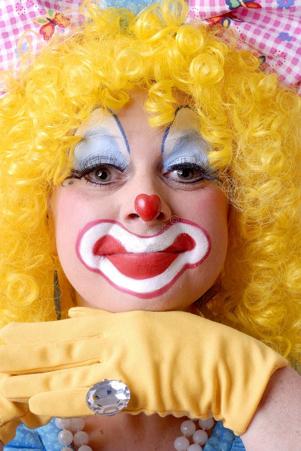 Closeup of Female Clown stock photo. Image of isolated - 1578168