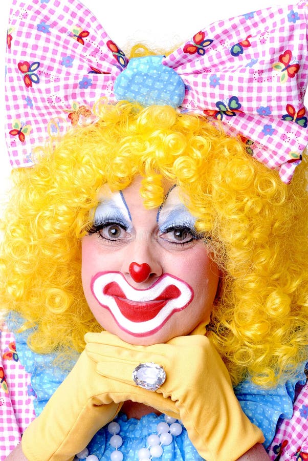 Closeup of Female Clown stock photo. Image of isolated - 1578168