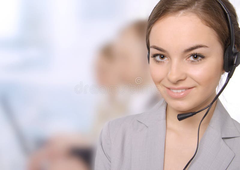 Closeup of Female Customer Service Representative Stock Photo - Image ...