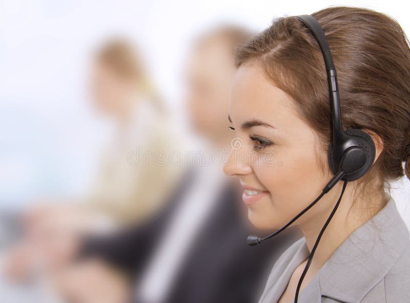 Closeup of a Female Customer Service Representativ Stock Image - Image ...