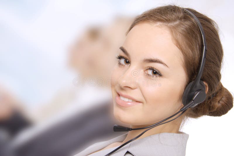 Closeup of a Female Customer Service Representativ Stock Photo - Image ...