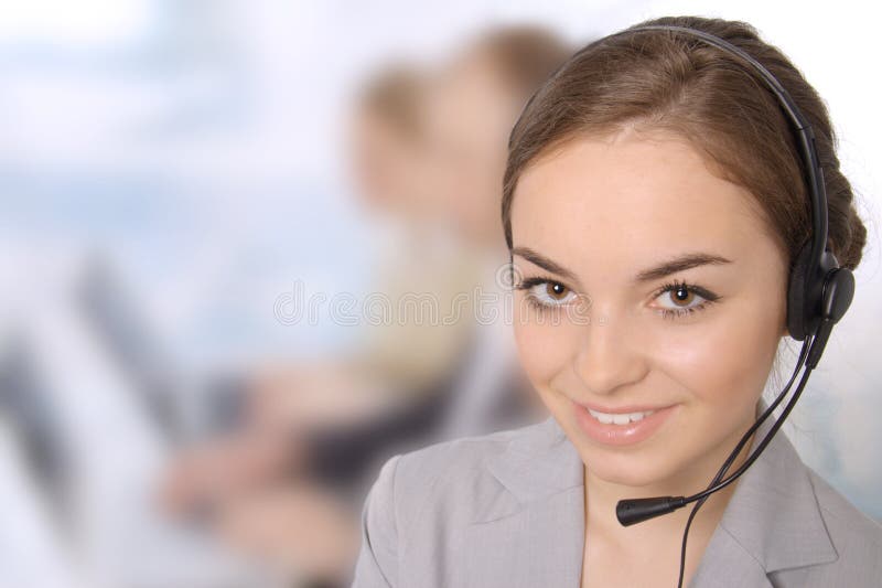 Closeup of Female Customer Service Representative Stock Photo - Image ...