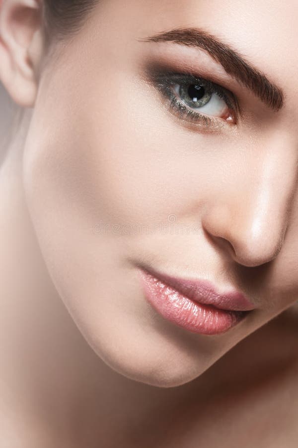 Closeup of Female Face with Smooth Skin Stock Photo - Image of health ...
