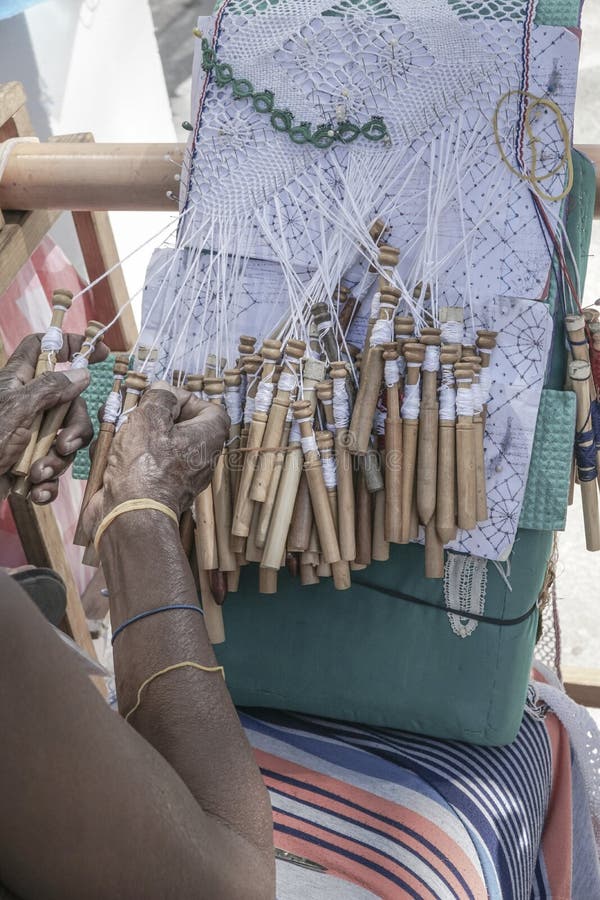 Closeup of a Female Hand Doing Needlework Stock Photo - Image of ...
