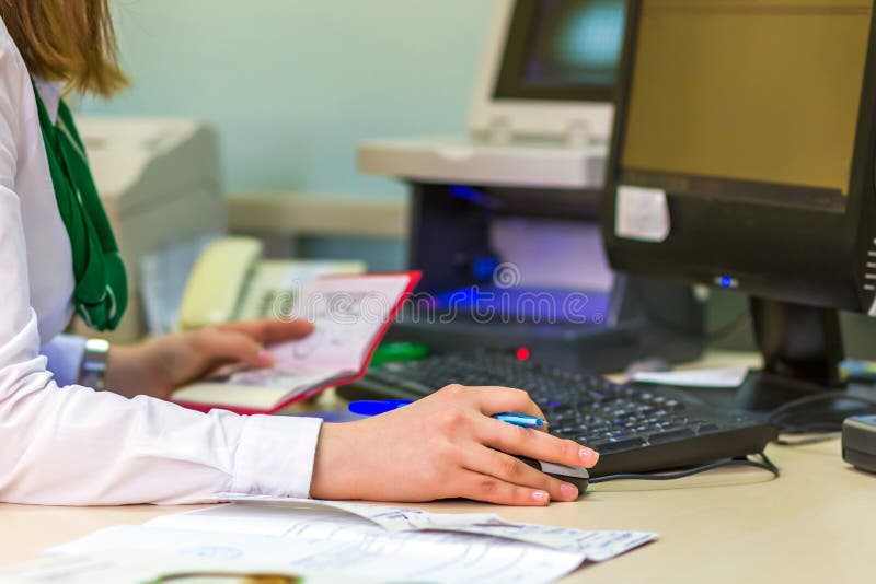 Closeup Of Female Hands With Computer Stock Photo - Image of ...
