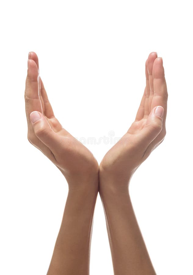 Closeup Female Opened Hands Stock Image - Image of helping, design ...