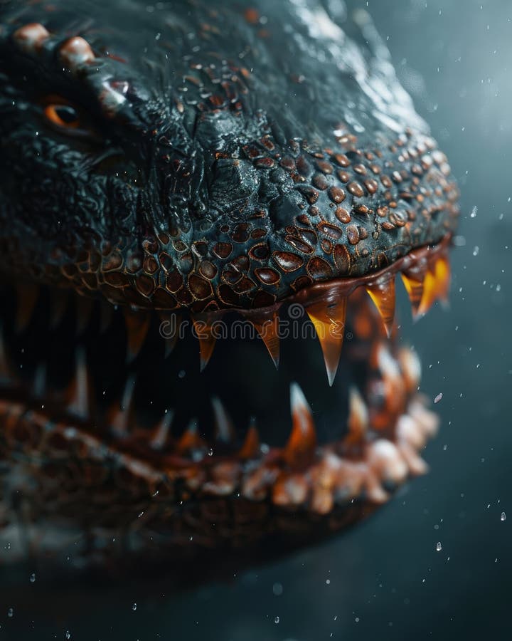 Closeup of a Fierce-looking Fish with Sharp Teeth Stock Illustration ...