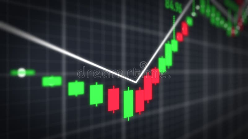 Closeup Financial Chart with Candlestick Graph in Stock Market Stock ...