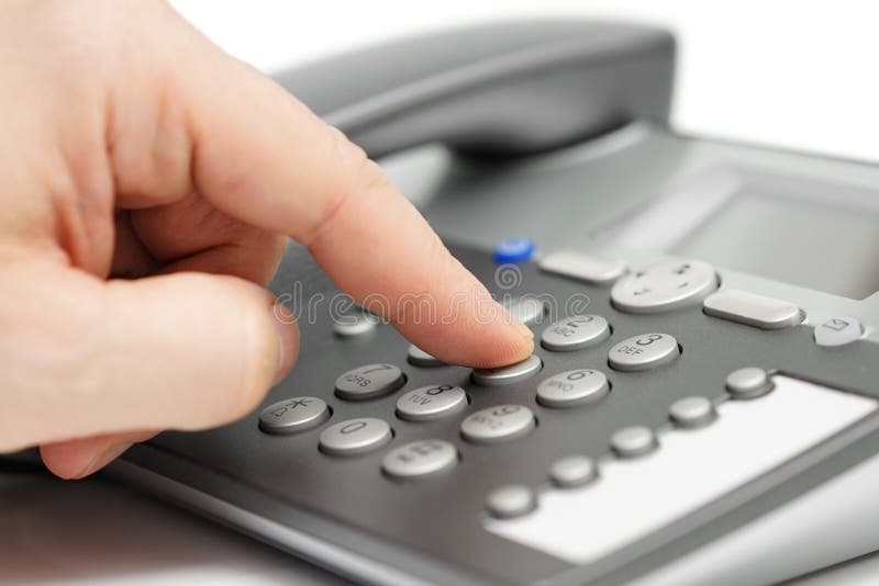 Closeup of Man Finger is Dialing a Telephone Number Stock Image - Image ...