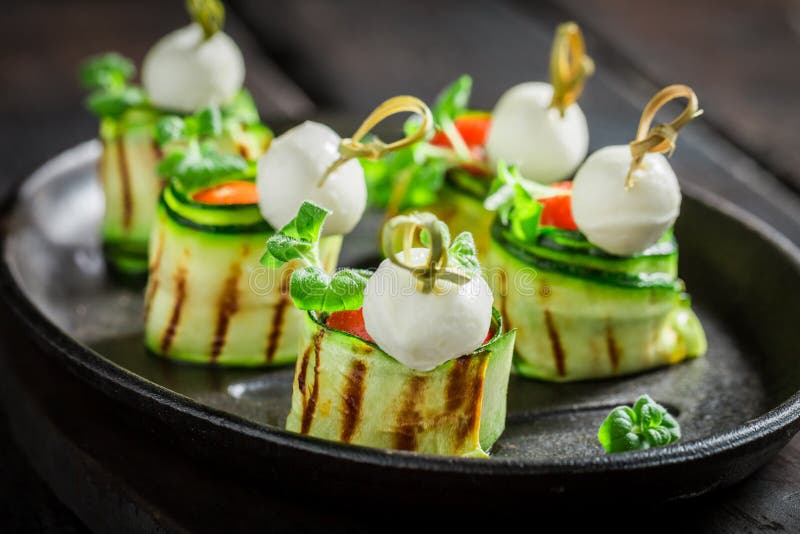 Closeup of Finger Food Made of Fresh Ingredients Stock Photo - Image of ...