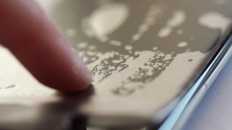 Closeup of Finger Interacting with Smartphone Screen Showing Dynamic ...