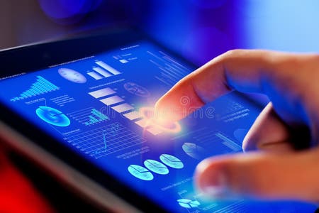 Closeup of Finger Touching Tablet-pc Screen Stock Image - Image of ...